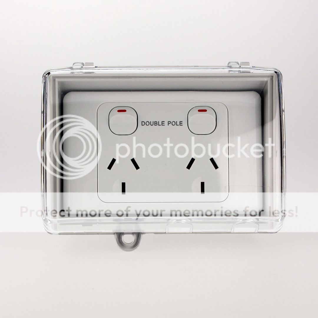 Weatherproof GPO Enclosure Lock Clear + Double Pole 10 Amp Power Point ...