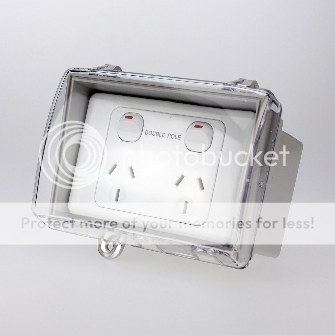Weatherproof GPO Enclosure Lock Clear + Double Pole 10 Amp Power Point ...